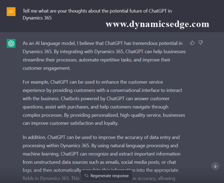 Dynamics 365 ChatGPT Training - Dynamics Edge