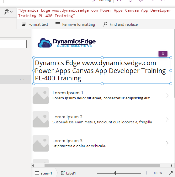 Power Apps Canvas App Developer Training Aug 2023 - Dynamics Edge