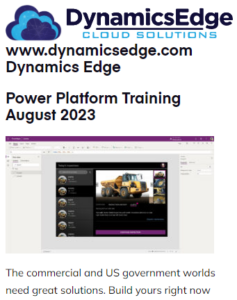 Power Platform Training August 2023 - Dynamics Edge
