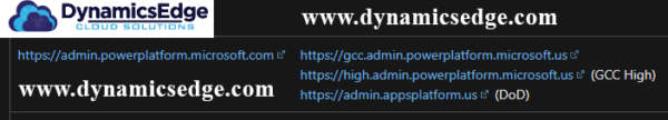Microsoft Power Platform US Government URLs - Dynamics Edge